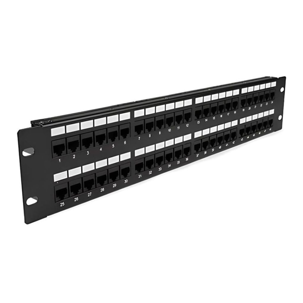 PATCH PANEL 48 PUERTOS CAT5E WIREPLUS+ – P&G Electronics
