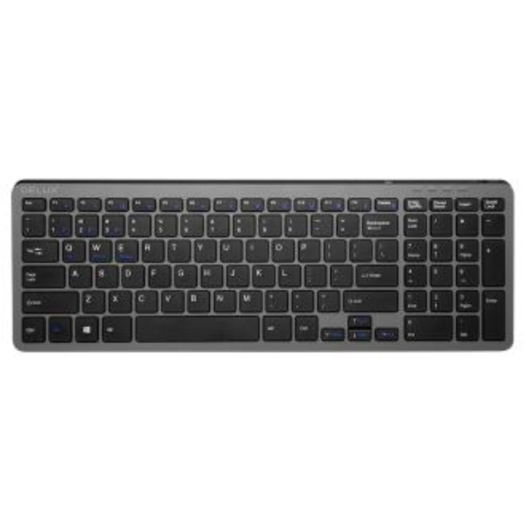 TECLADO INALAMBRICO K2203D BLACK 2.4G+BT REC DELUX – P&G Electronics
